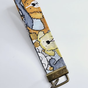 Dog Pattern Key Fobs With Antique Brass Hardware. Sold Individually ...