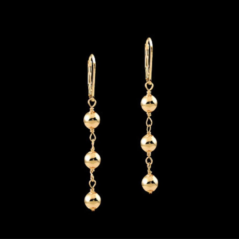 14k Gold Ball Earrings Etsy