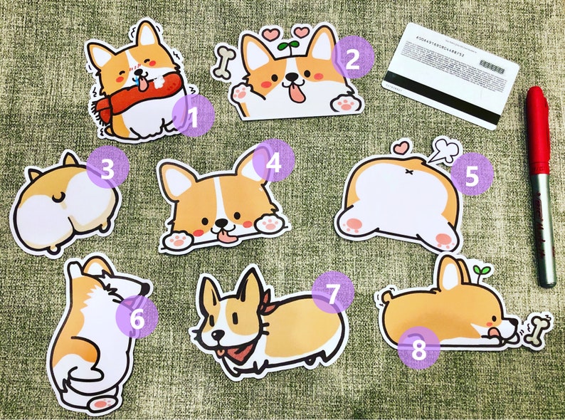 Small Cute Corgi Stickers/car Decal - Etsy