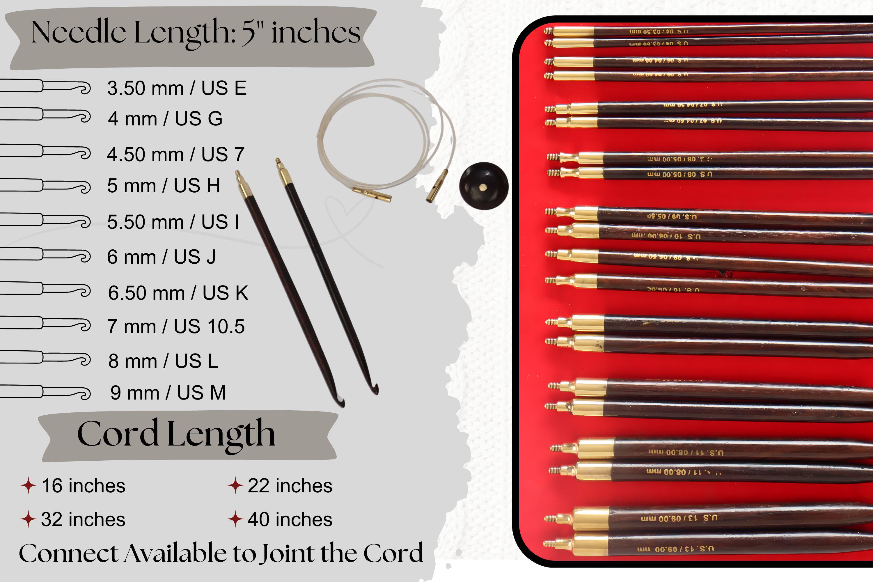 Rosewood Knitting Needle Set: Interchangeable Circular Needles With ...