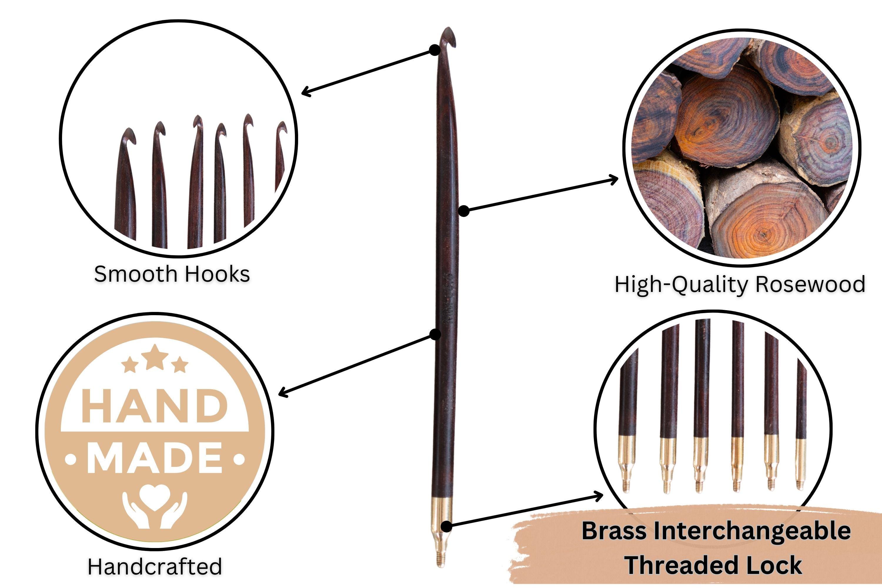 Rosewood Interchangeable Crochet Hook Set: 7 Sizes, 4 Cords - Etsy