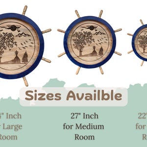 Rustic Wooden Ship Wheel Wall Decor - Nautical Decor With Engraved ...