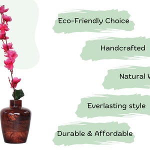 Set of 3 Table & Wall Flower Vase | Wooden Flower Holder | Wood Flower ...