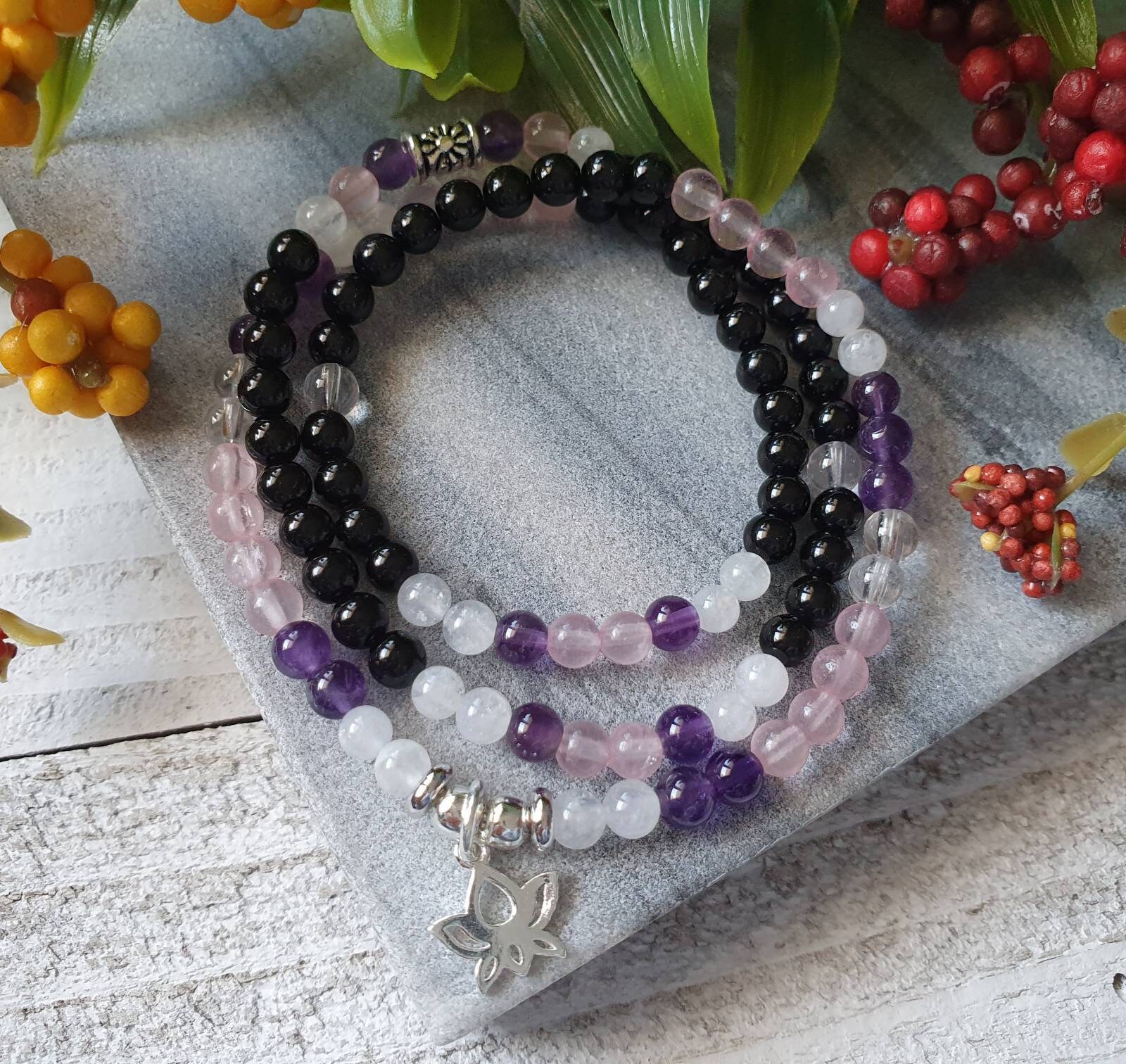 Dainty Empath Protection Mala 108 Bead Mala Necklace Wrap | Etsy Dainty Empath Protection Mala 108 Bead Mala Necklace Wrap | Etsy
