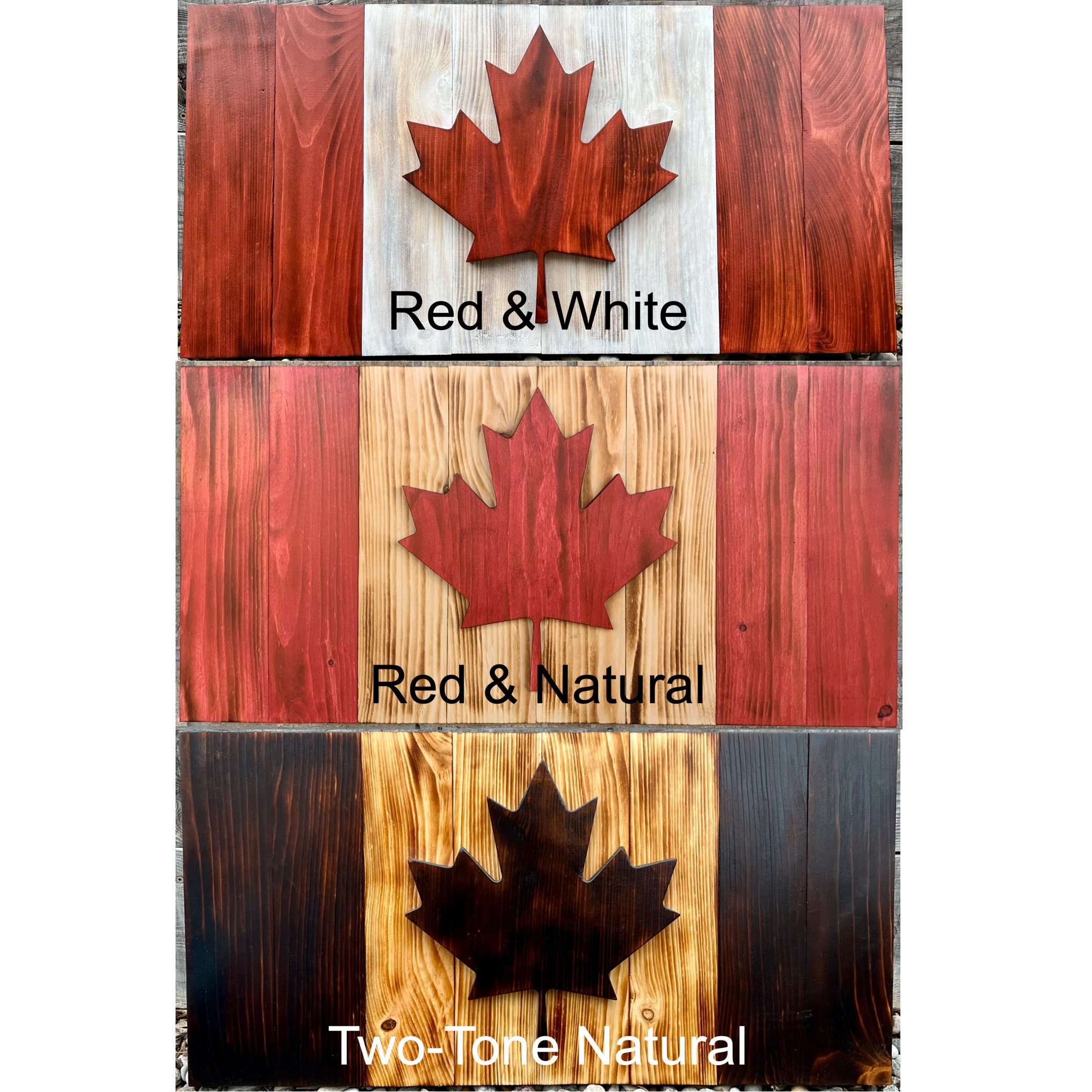 3D Rustic Canada Flag Two Tone Natural Official Ratio - Etsy