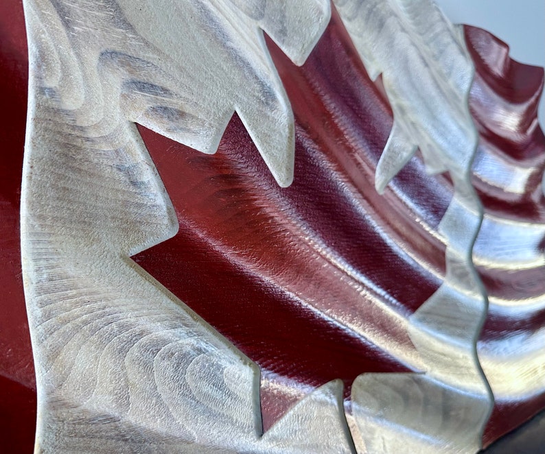 3D Wavy Wooden Canada Flag Wave Pattern 1 Red & White Wall Art Maple ...