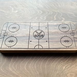 Hockey Rink Shape Hardwood Catchall Trivet | Tray | Serving Board ...