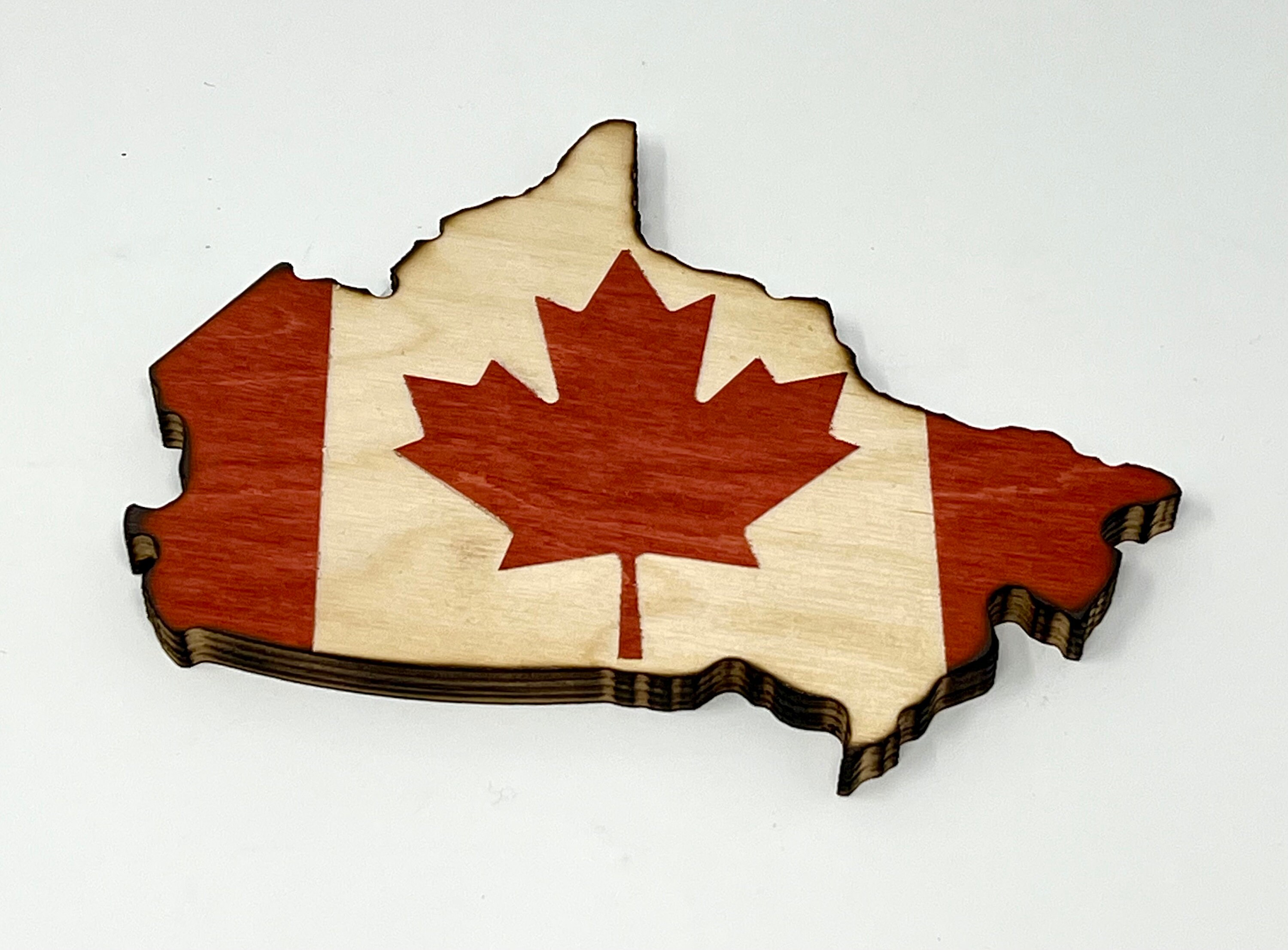 Wooden Canada Map Flag Baltic Birch Canada Shape Flag - Etsy