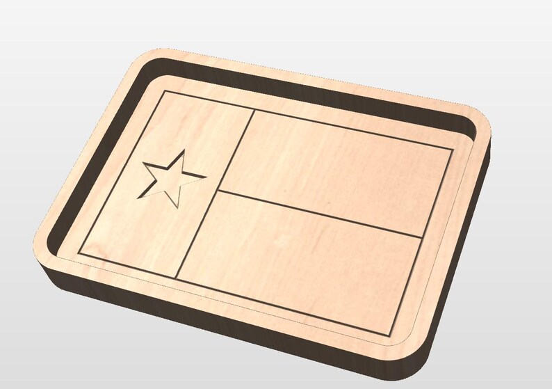 Texas State Flag Tray CNC Files Svg Dxf Pdf Crv Houston Dallas Austin ...