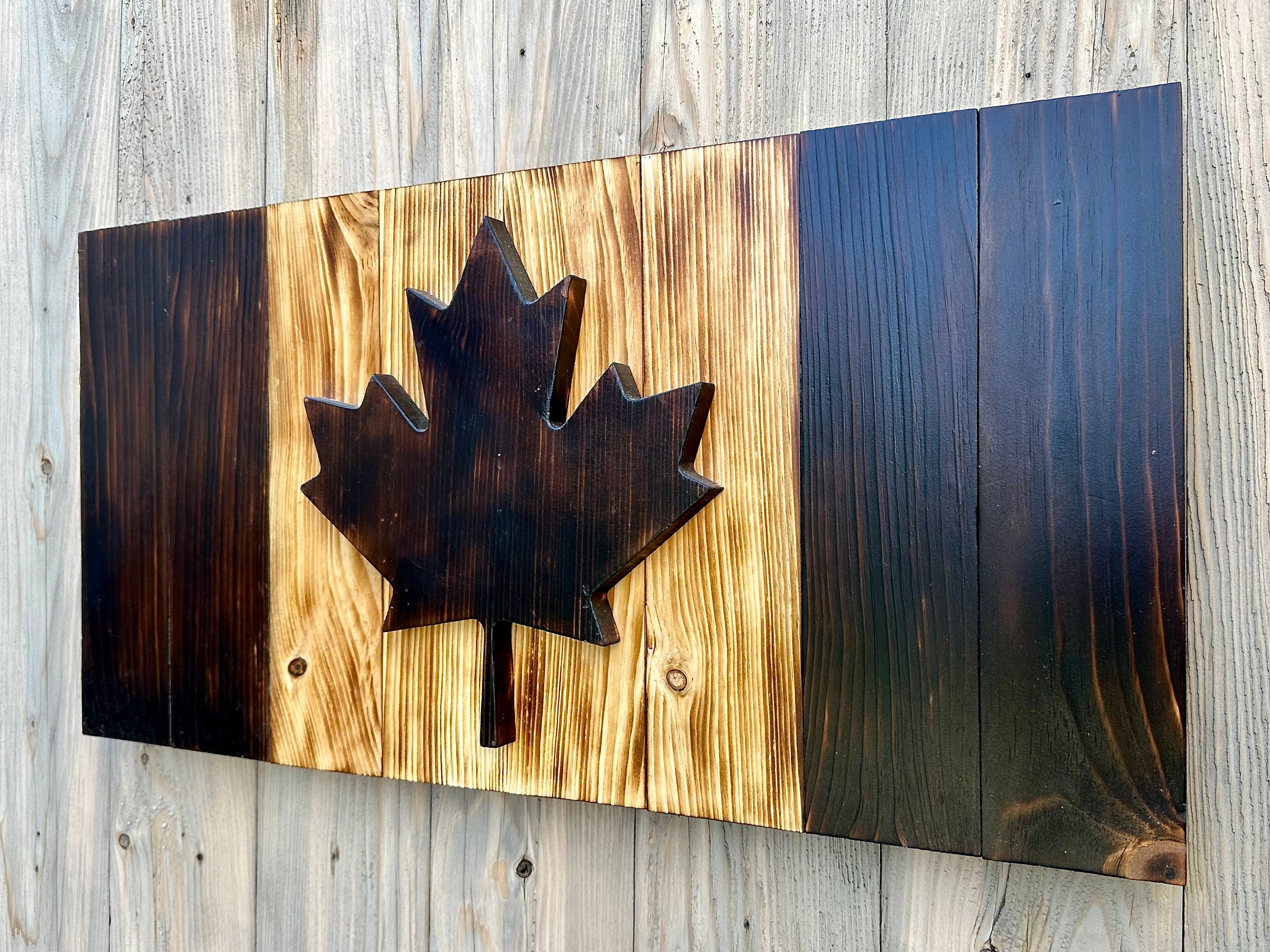 3D Rustic Canada Flag Two Tone Natural Official Ratio - Etsy