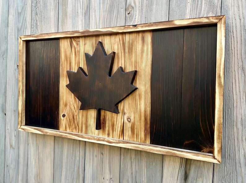3D Rustic Canada Flag Two Tone Natural Official Ratio - Etsy