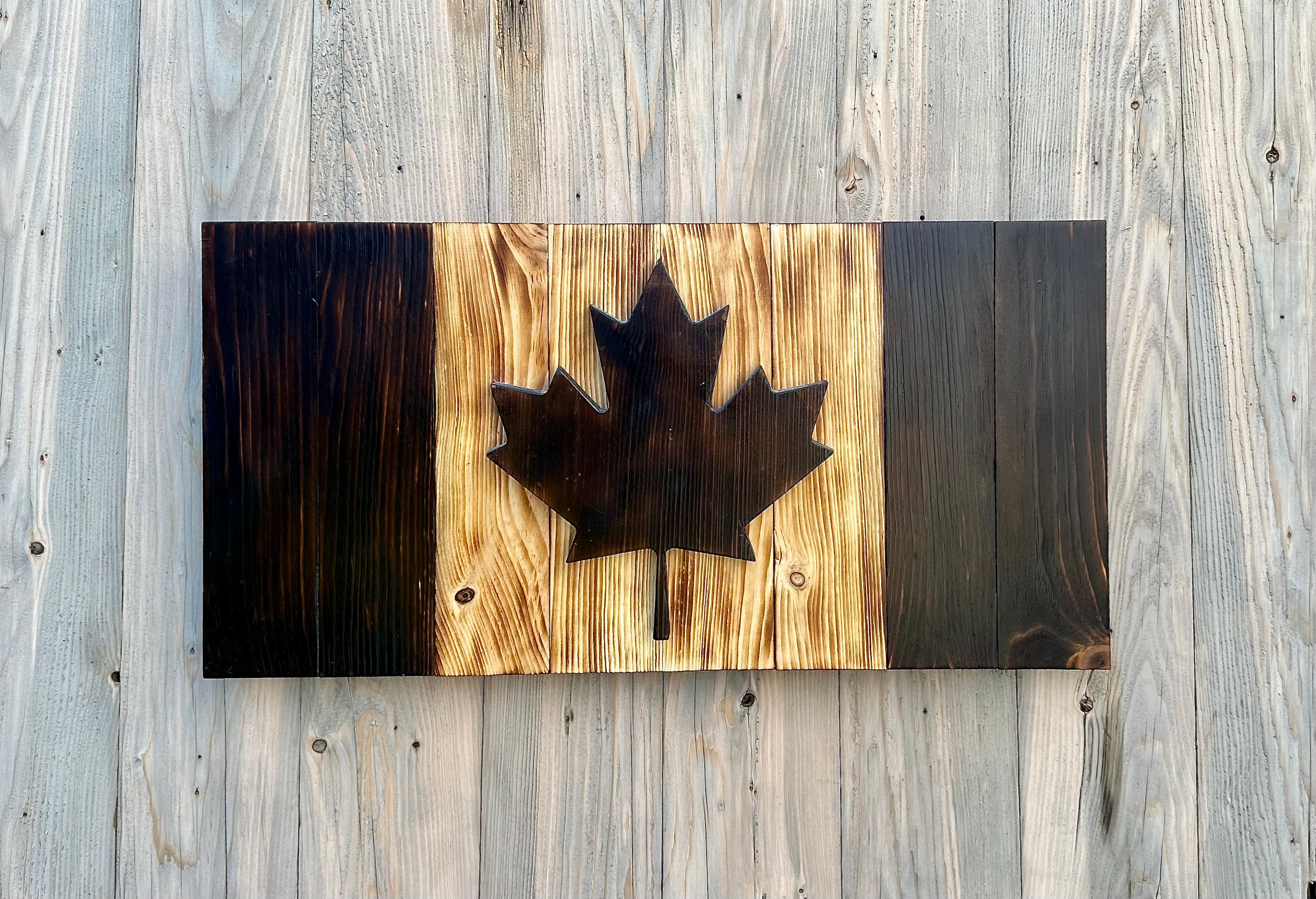 3D Rustic Canada Flag Two Tone Natural Official Ratio - Etsy
