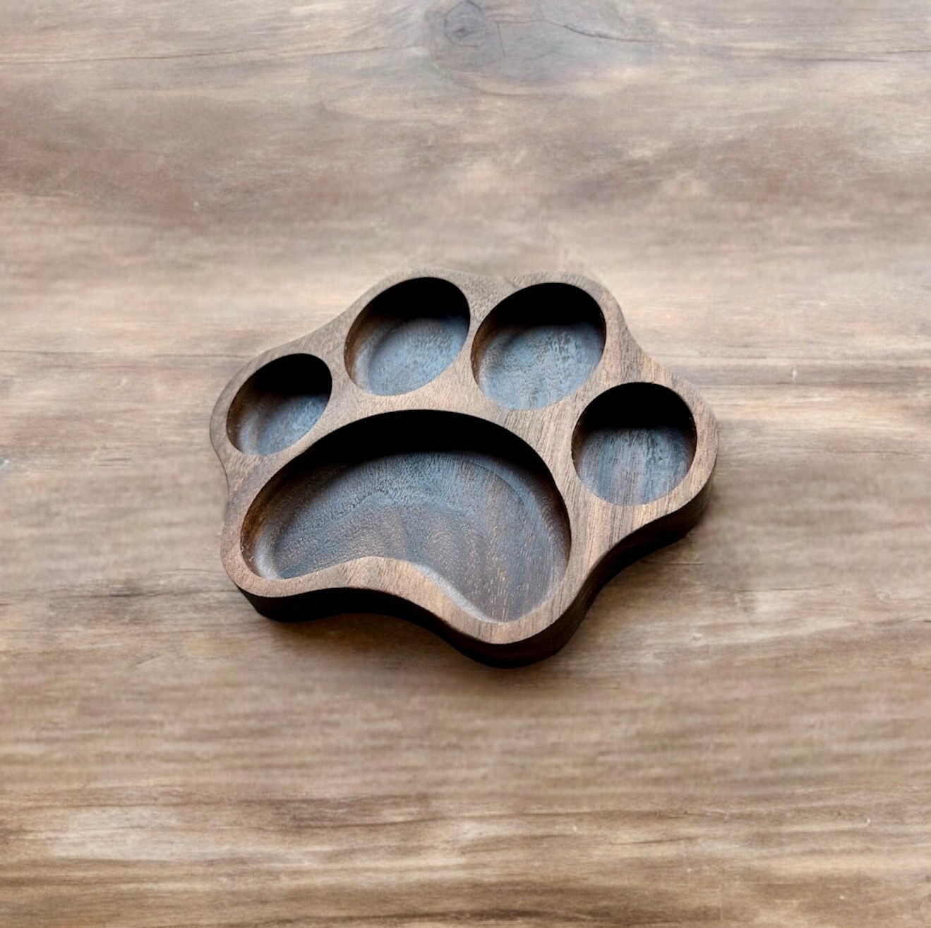 Paw Print Hardwood Tray Maple Cherry Walnut Personalized Name Catchall ...