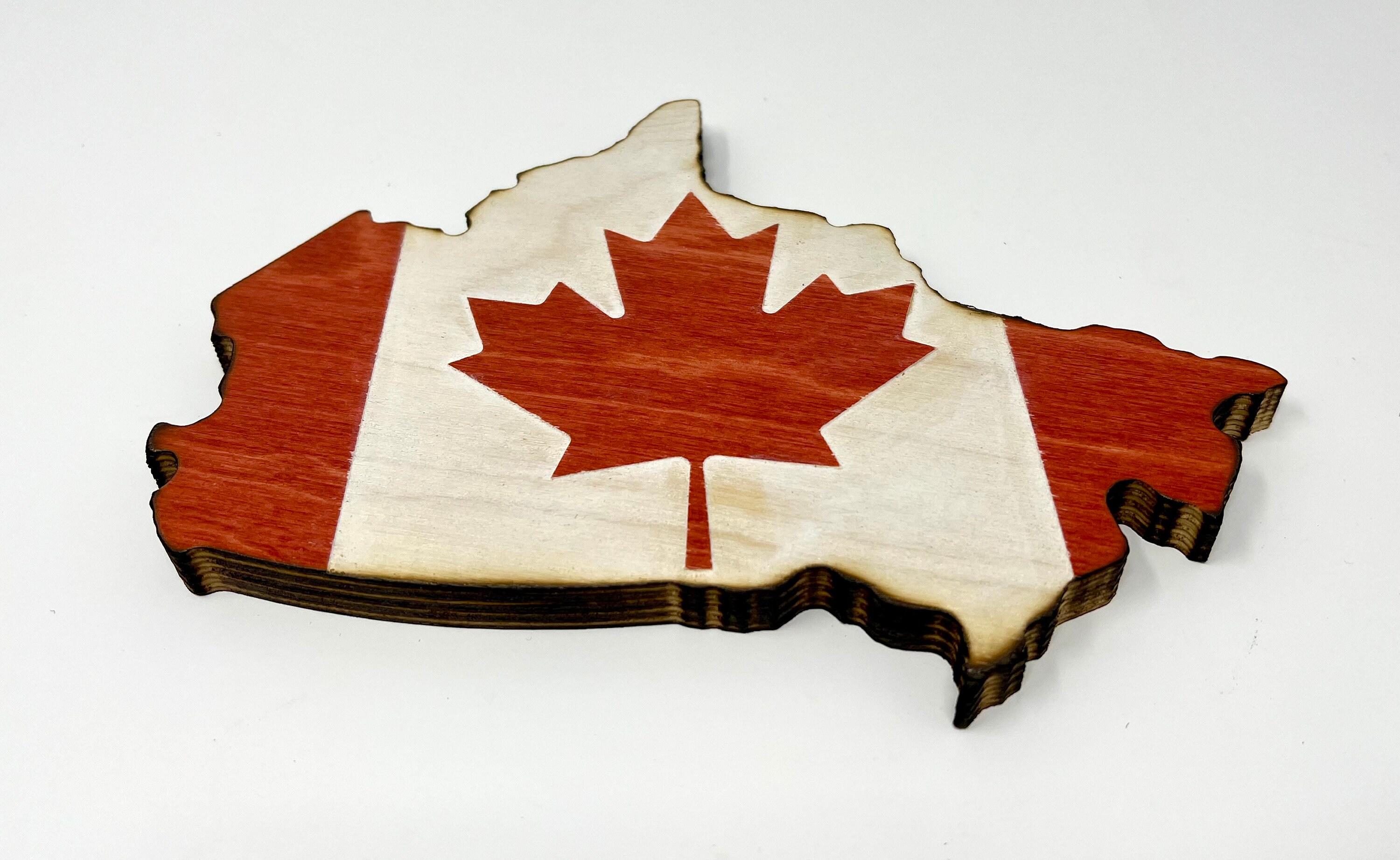 Wooden Canada Map Flag Baltic Birch Canada Shape Flag - Etsy