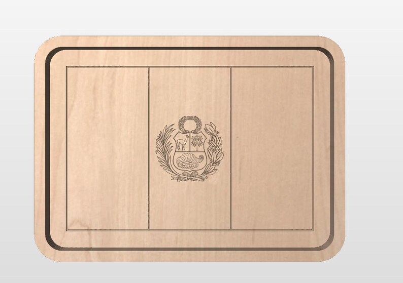 Peru Flag Tray CNC Files Svg Dxf Pdf Crv Republic of Peru Arequipa Lima ...