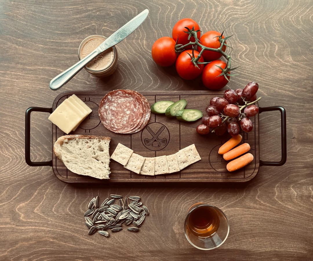 Hockey Rink Shape Charcuterie Board Cutting Board Serving Cheese Board ...