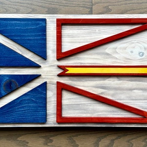 3D Rustic Wooden Newfoundland and Labrador Flag Official Ratio Wall Art ...