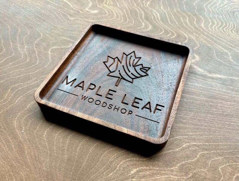 Personalized Business Logo Hardwood Catchall Tray | Trivet | Customize ...