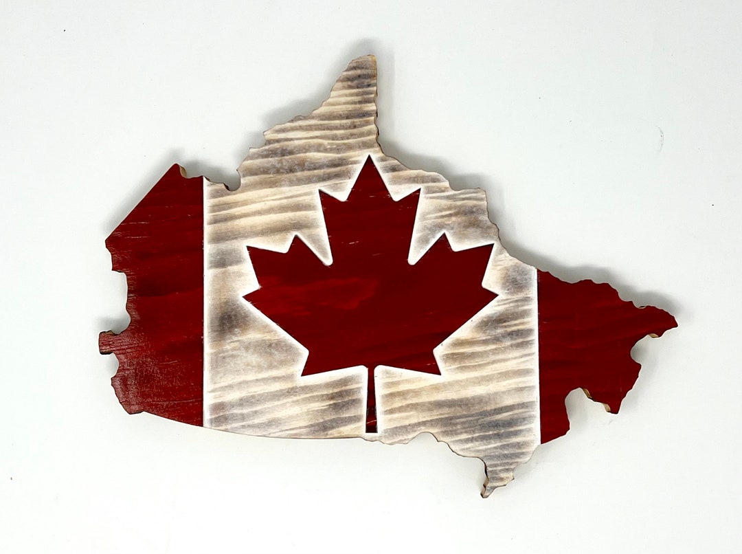 Wooden Canada Map Flag Canada Shape Flag Wall Art Wood - Etsy