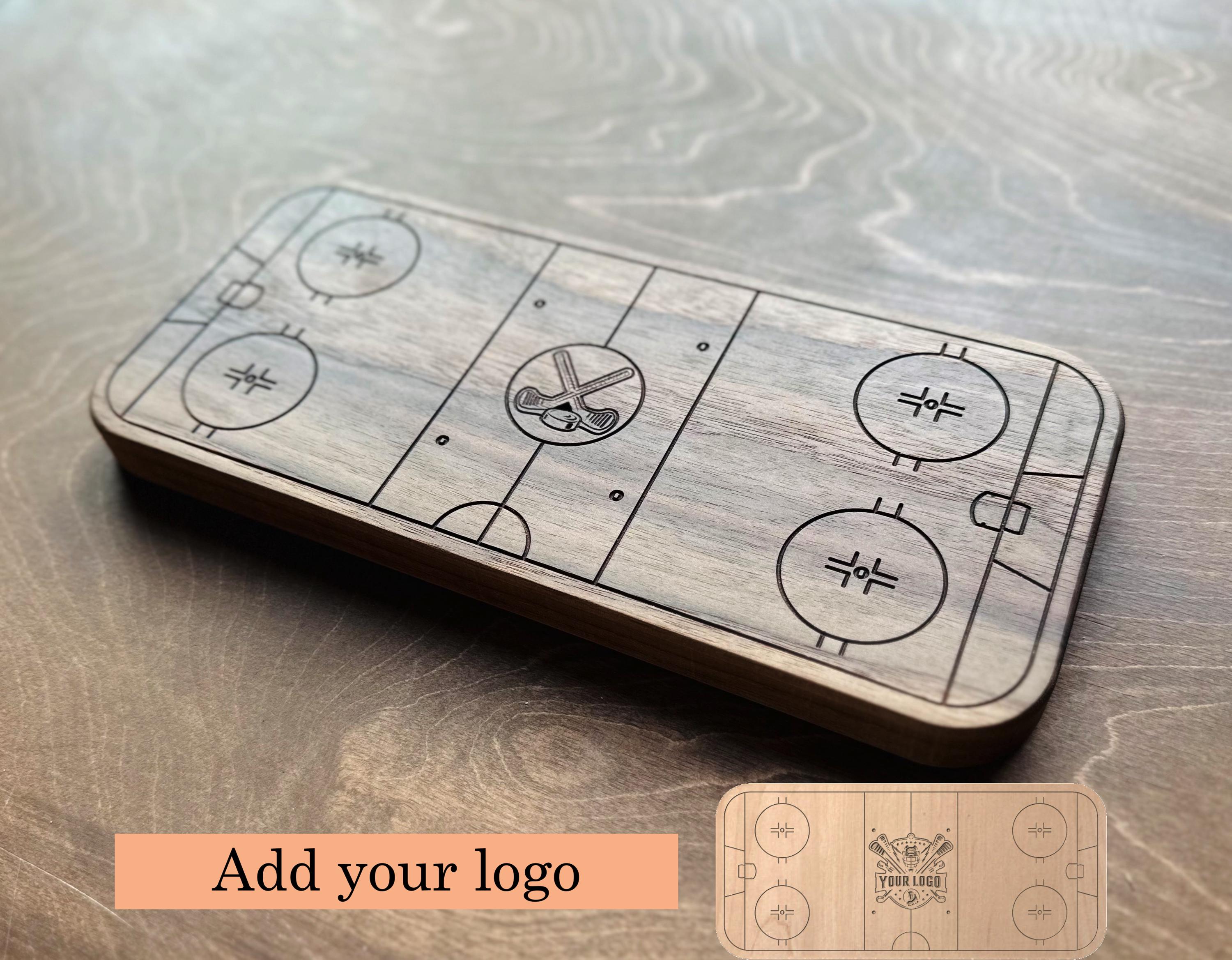 Hockey Rink Shape Hardwood Catchall Trivet | Tray | Serving Board ...