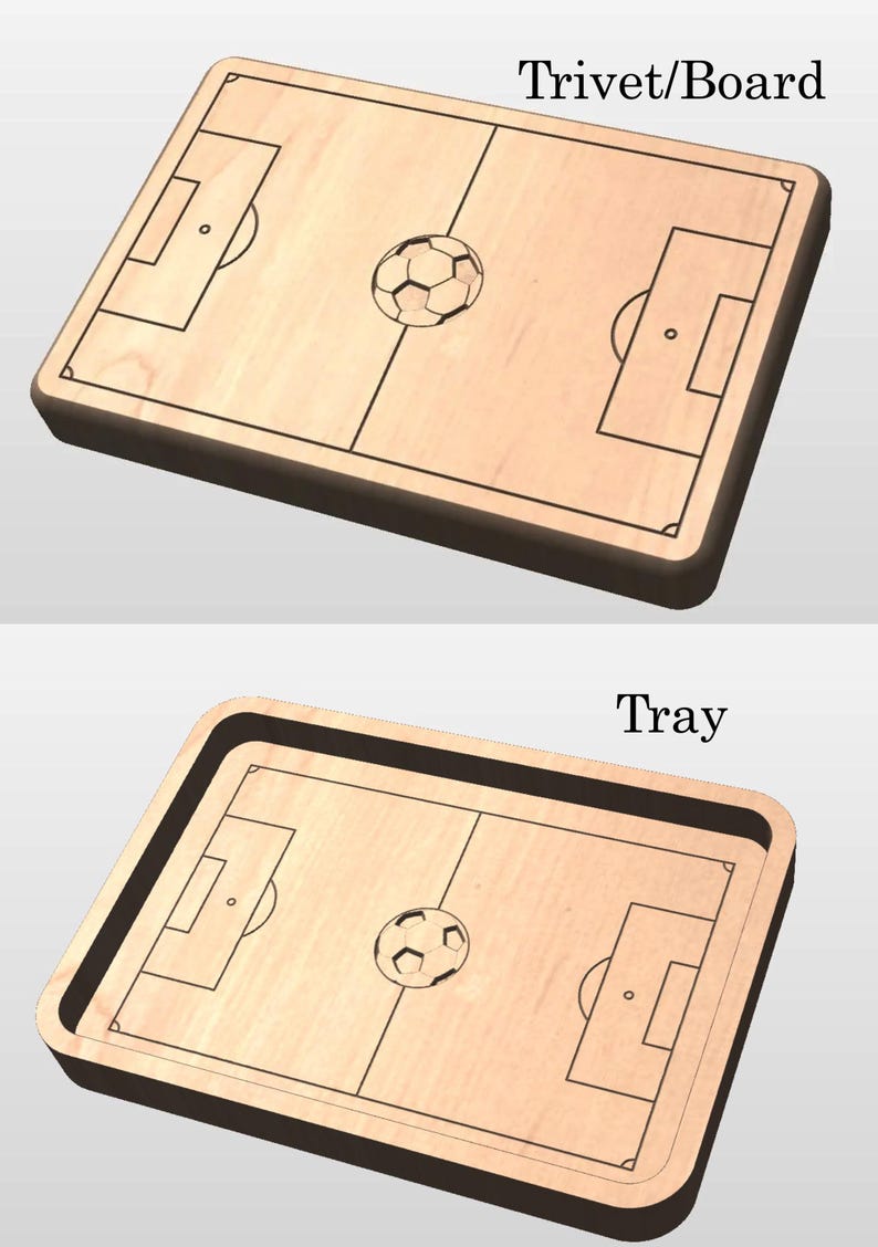 Soccer Field/football Field Shape Hardwood Catchall Tray | Trivet ...