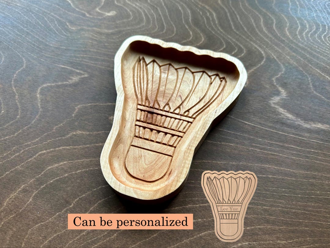 Badminton Shuttlecock Shape Premium Hardwood Catchall Tray ...