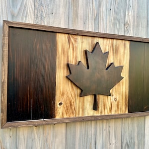 3D Rustic Canada Flag Two Tone Natural Official Ratio - Etsy
