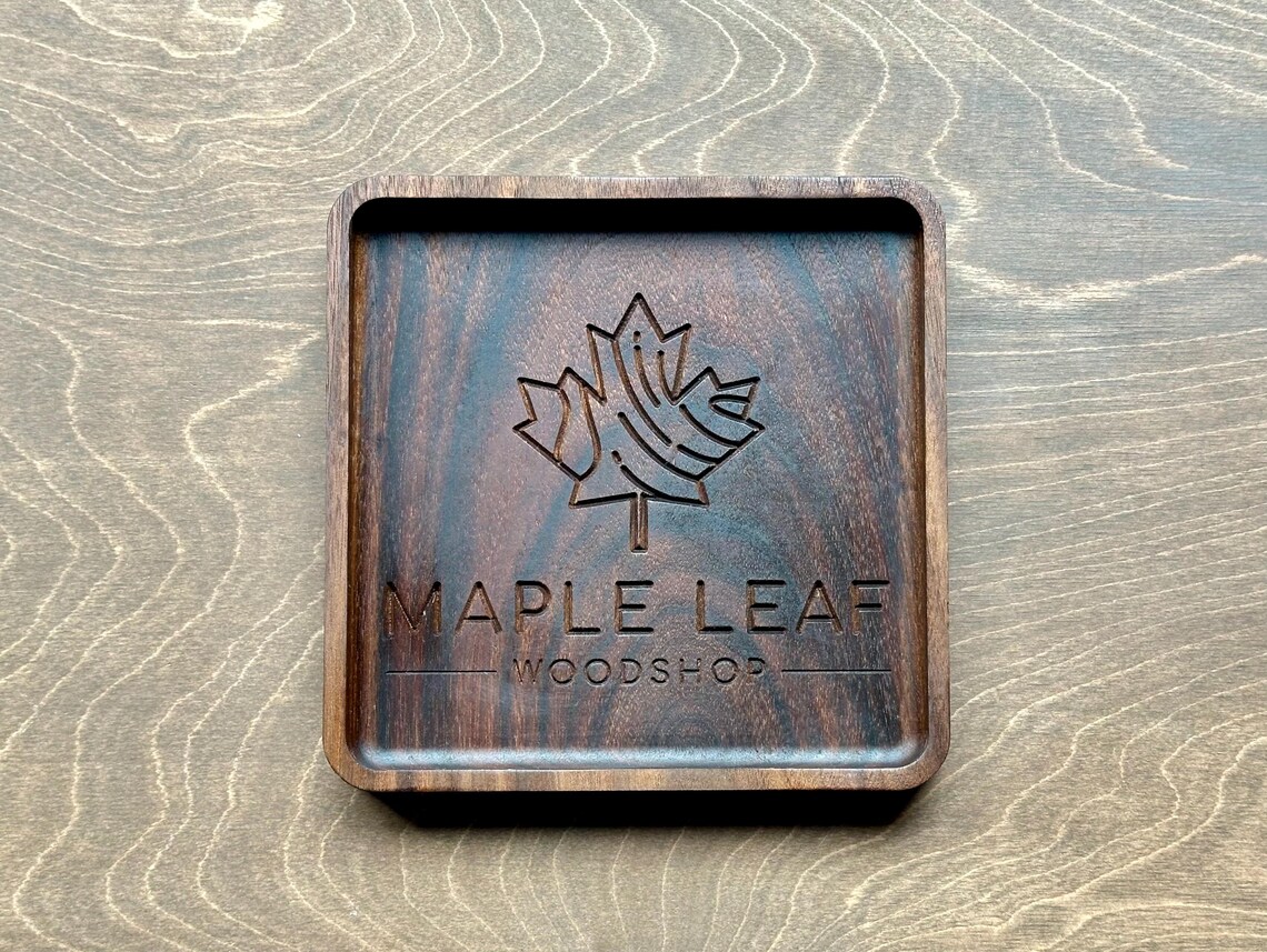 Personalized Business Logo Hardwood Catchall Tray | Trivet | Customize ...
