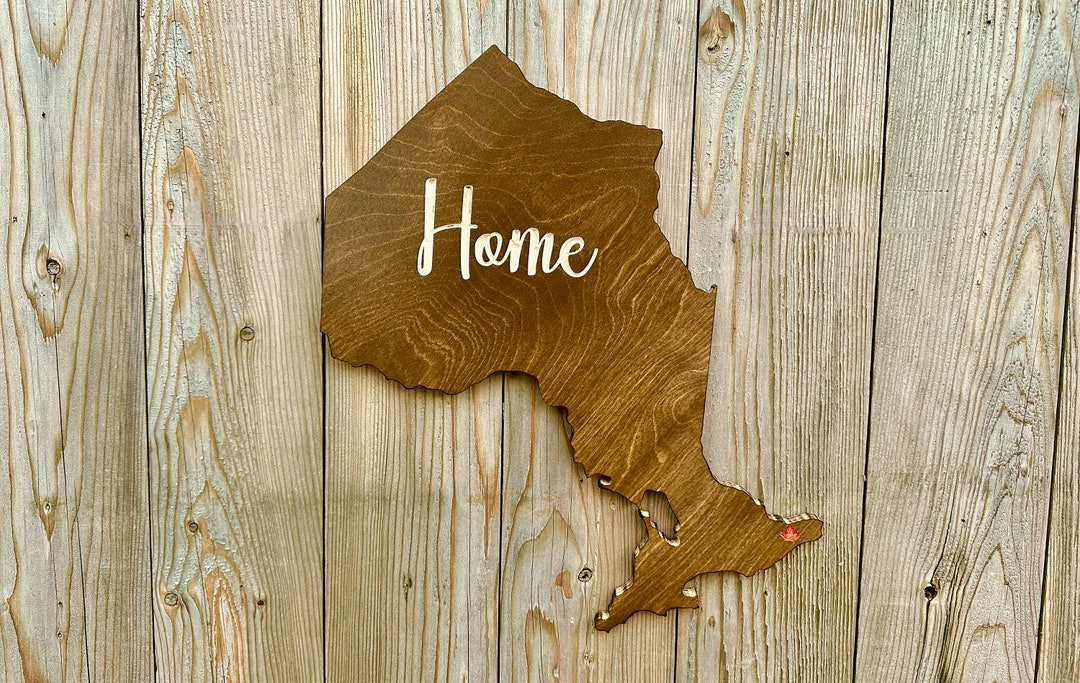 Ontario Shape Home Wood Sign Personalized Home Decor Housewarming ...