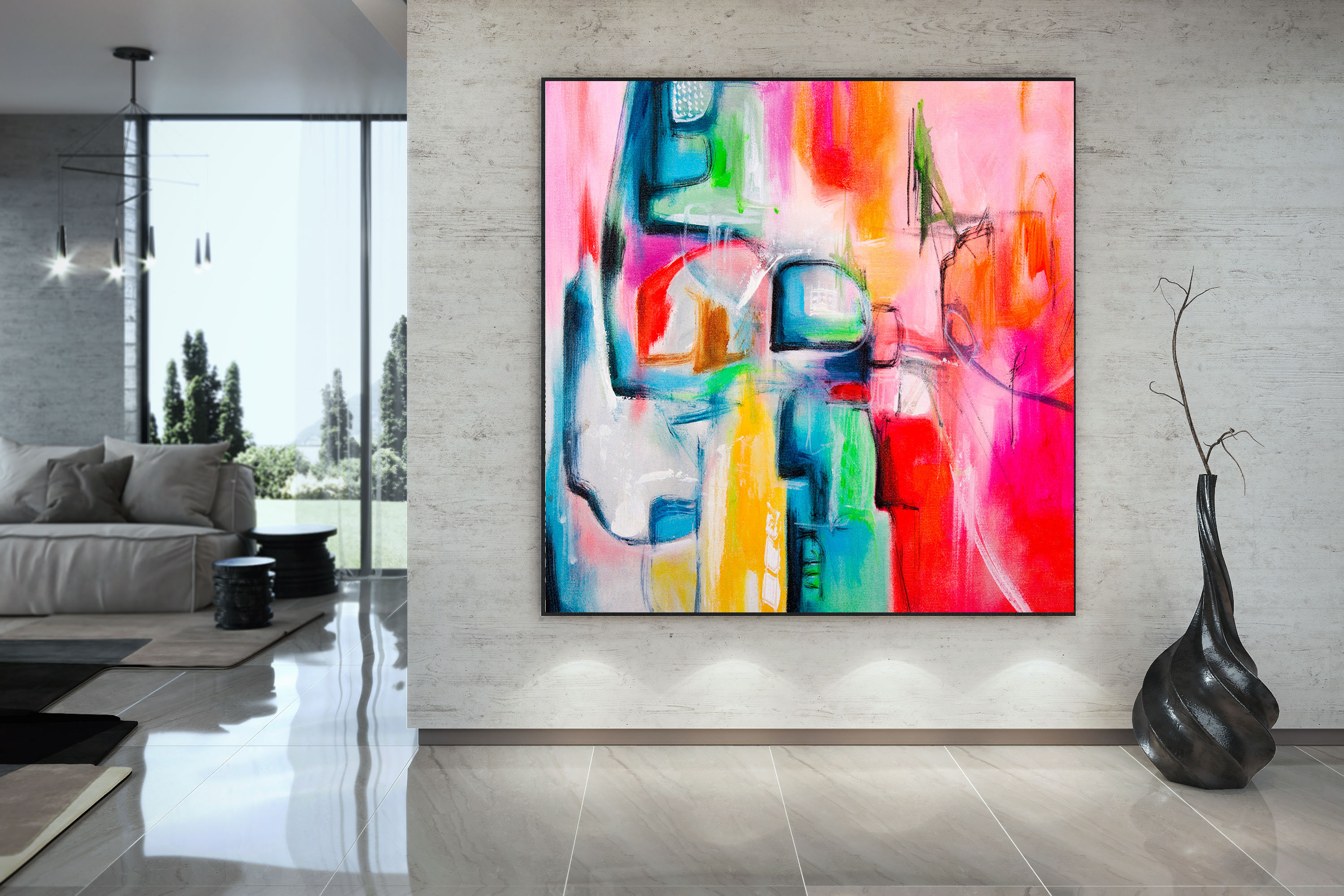 Original Abstract Art on Canvas-Artwork OriginalBedroom Wall | Etsy