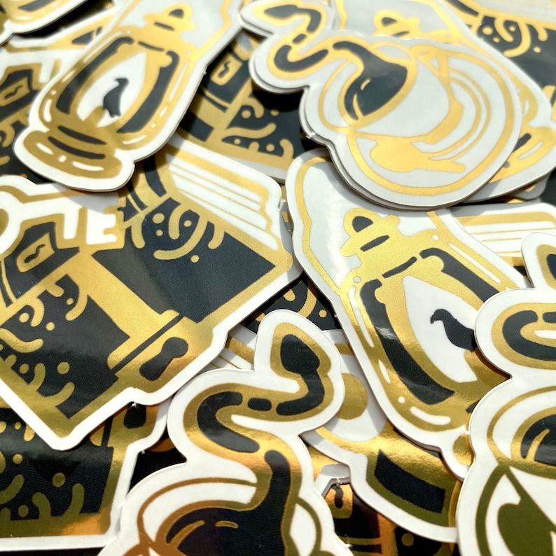 Dark Academia Gothic Gold Foil Mirror Sticker Set Raven in - Etsy