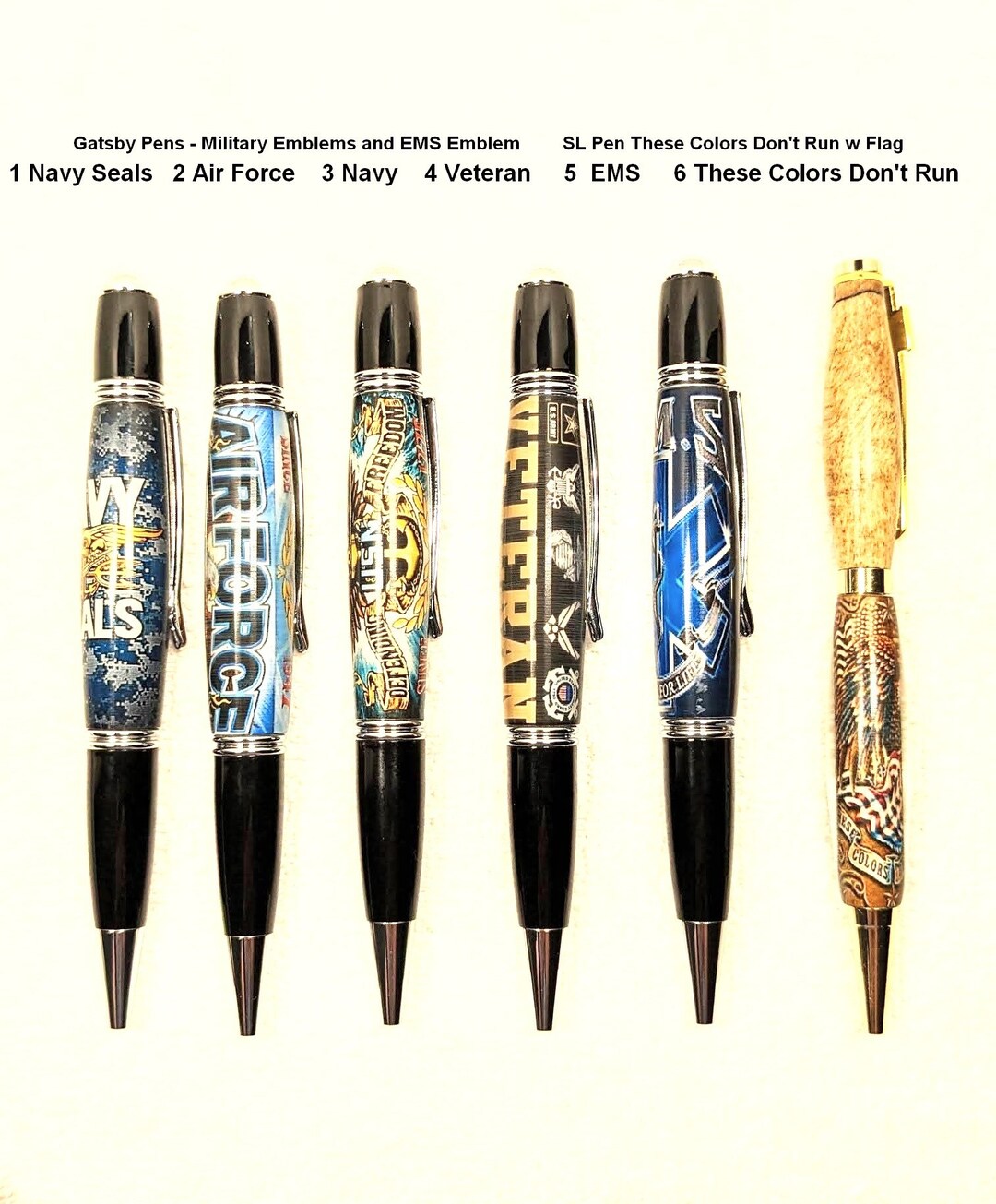 Military Emblem Pens: Veteran, Navy, Air Force, EMS - Etsy