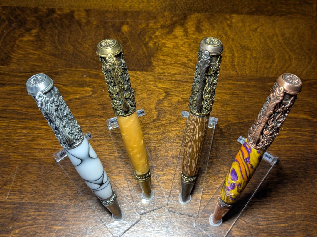 Botanical Pens - Beautifully Engraved Artwork Hand Turned Bodies in ...