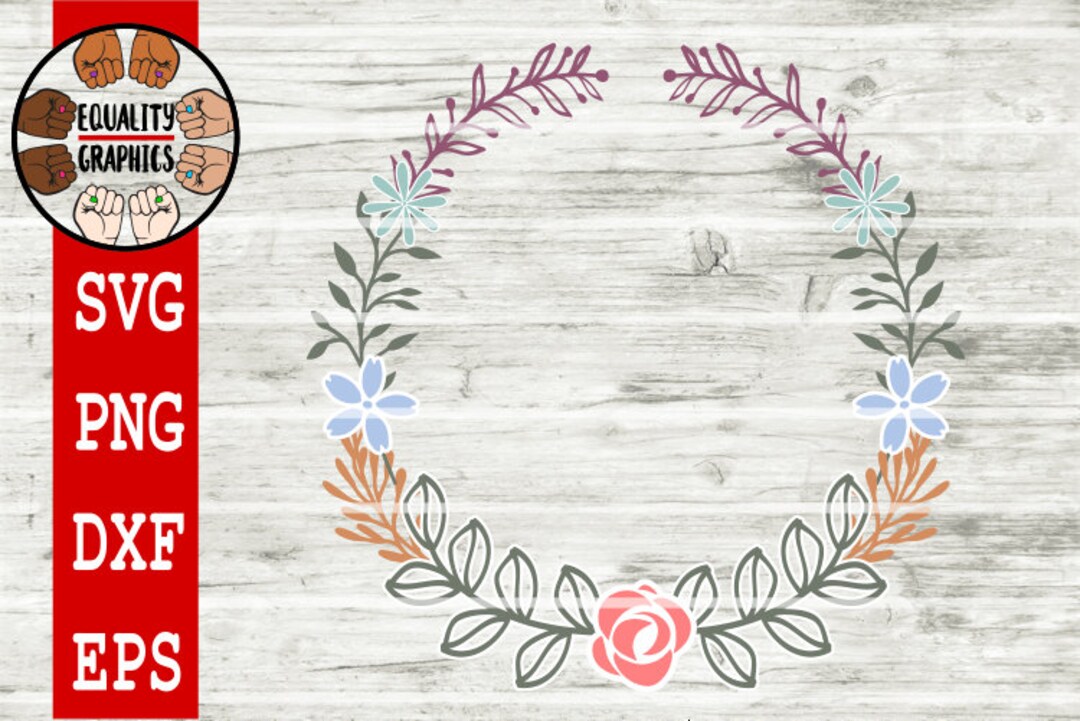 Monogram Flower Wreath SVG DXF EPS Cutting File Cricut Designs ...