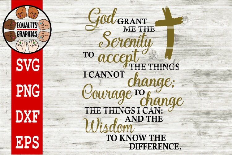 Serenity Prayer SVG DXF EPS Cutting File Cricut Designs Silhouette ...