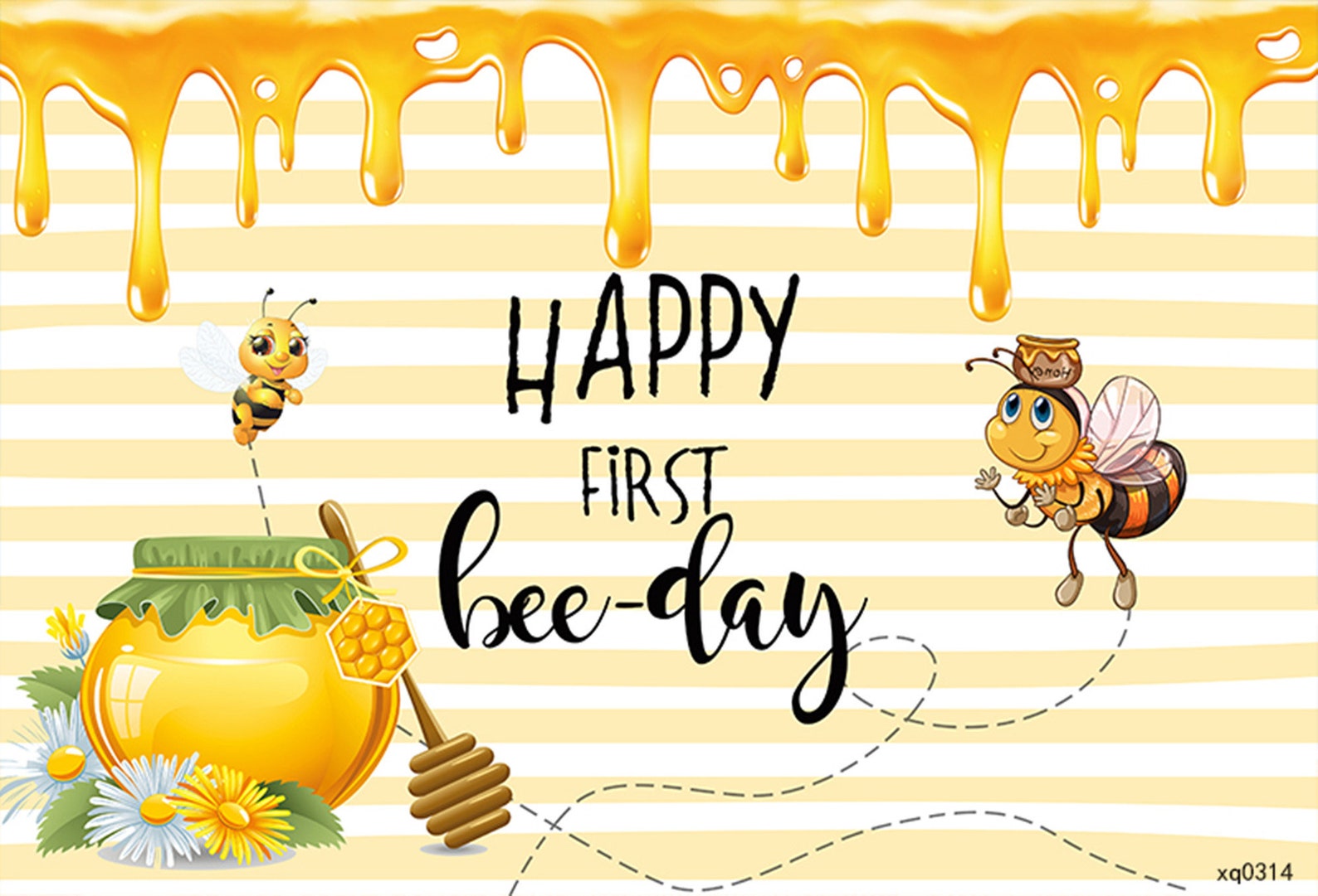 Yellow Themed Honey Happy First Bee-day Backdrop for Photo | Etsy