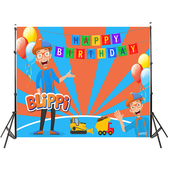 Blippi Backdrop Birthday Party Backdrop Construction Boys | Etsy