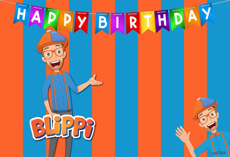 Blippi Youtube Backdrop Children Enlightenment Bunting | Etsy