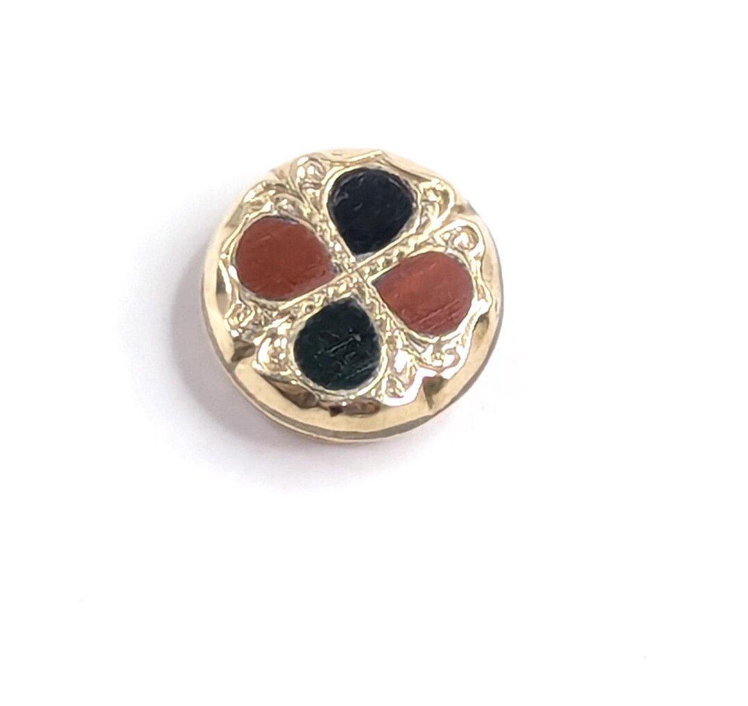 Antique Small Button Solid 9ct Gold With Agate Gemstone Detail - Etsy