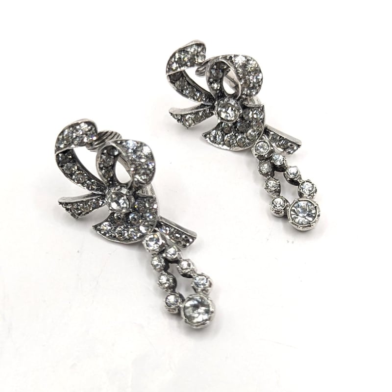 Antique Paste Silver Bow - Etsy