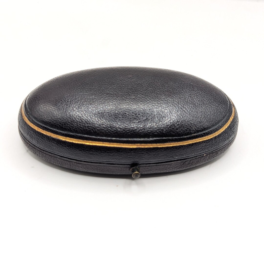 Antique Leather Gilded Oval Shaped Box. Perfect for a Gift or ...