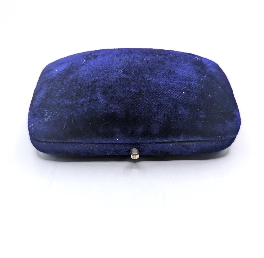 Antique Victorian/ Edwardian Blue Velvet Jewellery Box Suitable for a ...