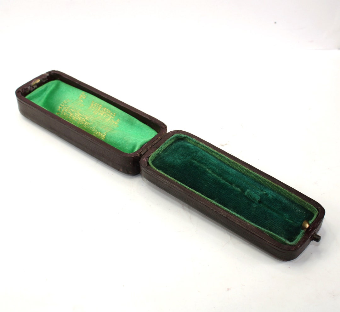 Antique Victorian Brown Leather Stick Pin Box. H.samuel. Perfect for a ...