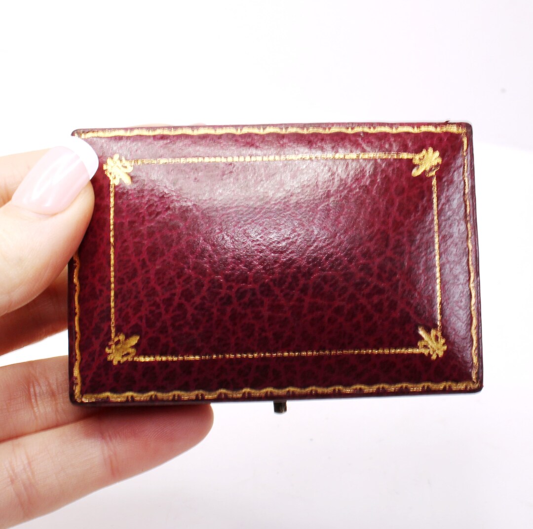 Antique Victorian Embossed Leather Box for a Crescent Moon Brooch ...