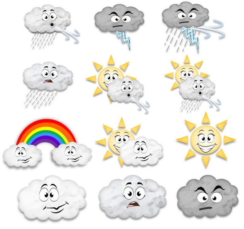 Digital Weather Stickers, Planner Stickers Digital Stickers Bullet ...
