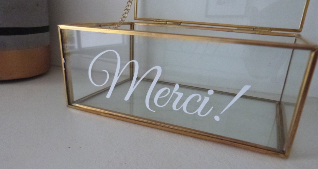 Sticker merci . Sticker mariageà coller sur urne .Autocollant merci ...