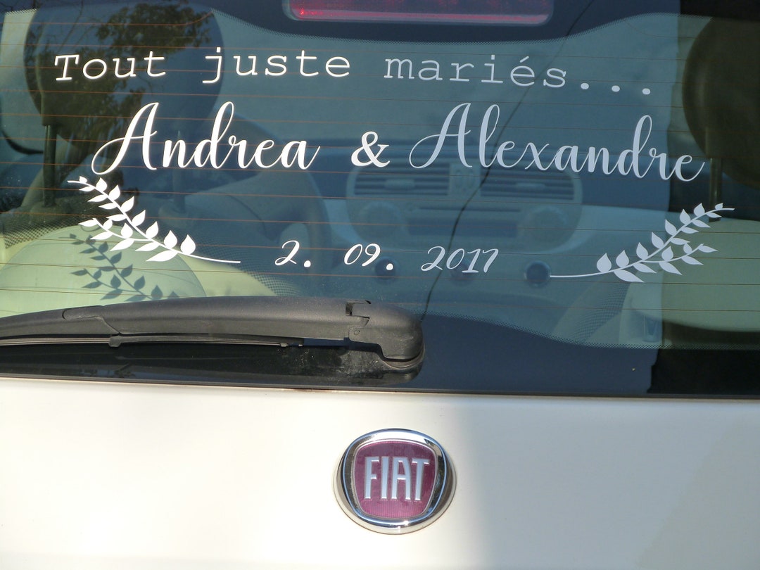 Bride and Groom Car Sticker. Wedding Car Sticker. Just Married Sticker ...