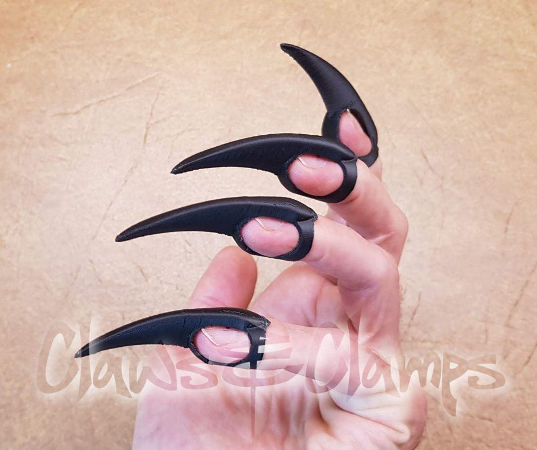 Claw Rings (aus Black ABS, Wolfcat Style). Excellent for Cosplay, Adult ...