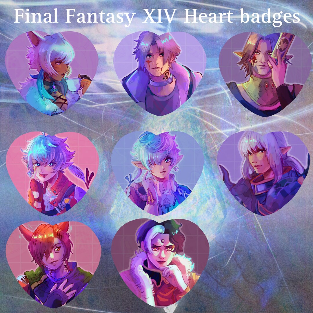 Final Fantasy XIV Heart Badges - Etsy