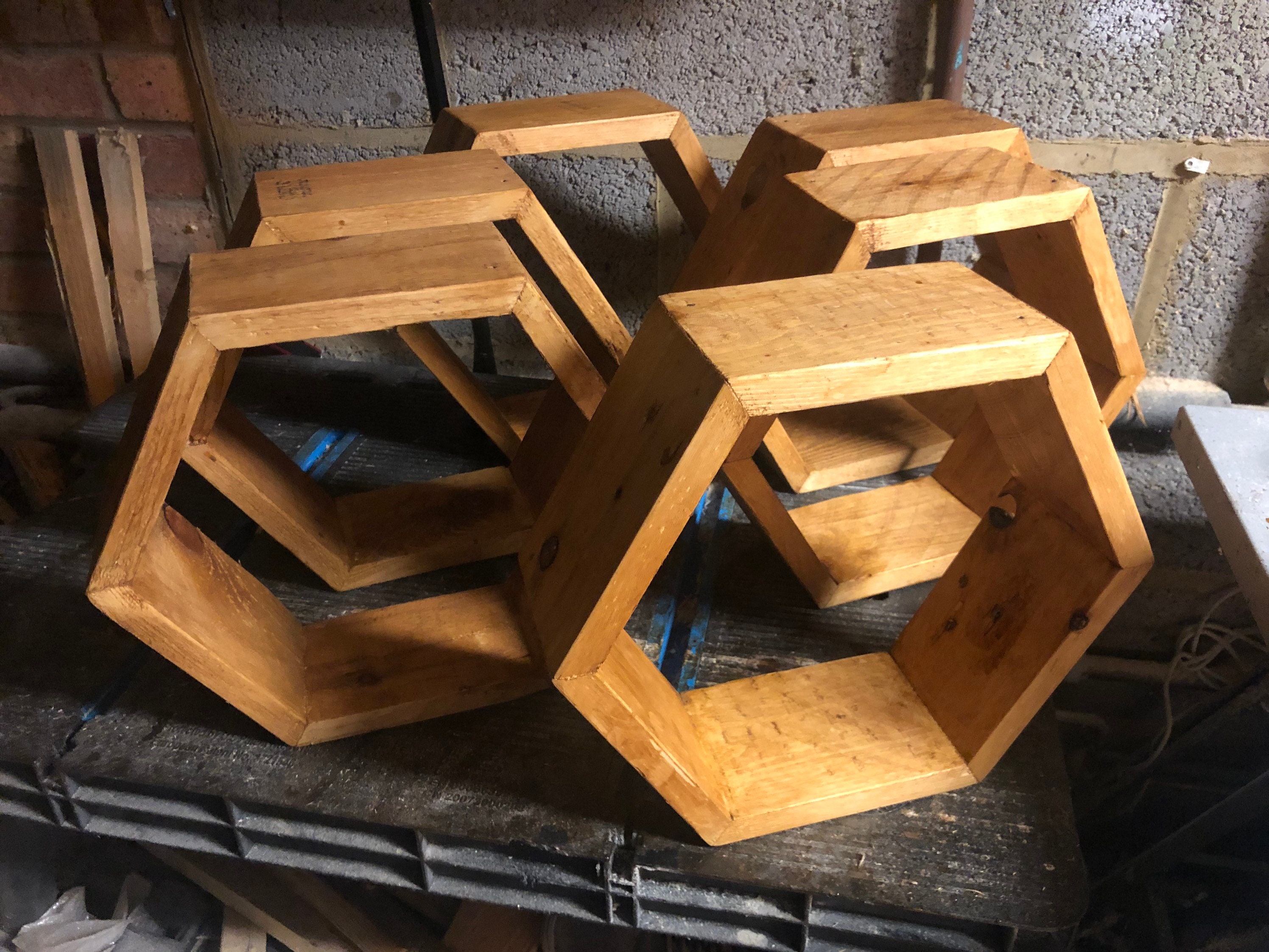 Pallet Hexagon Shelf Hanging Shelving - Etsy UK